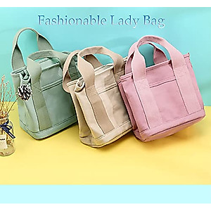 Canvas Tote Handbag for Women Large Capacity Crossbody Bag Satchel Handbags Multi-Pocket Tote Hand Bag Vintage Shoulder Strap Blue