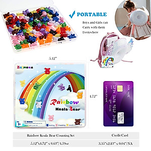 Zalmoxe Counting Bears Pre-School Math Skills Manipulatives for Color Recognition Sorting Matching Learning Number Homeschool Educational Toys for Kids(10 Colors)