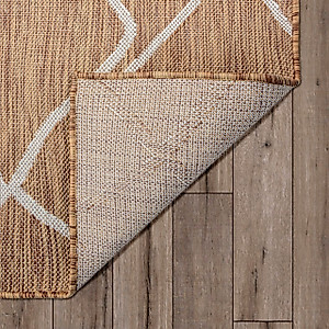 Adiva Rugs Outdoor Indoor Area Rug, Weather Resistant, Easy to Clean, Stain Resistant Floor Mat for Dining Room, Backyard, Deck, Patio (WOODEN, 5' x 7')