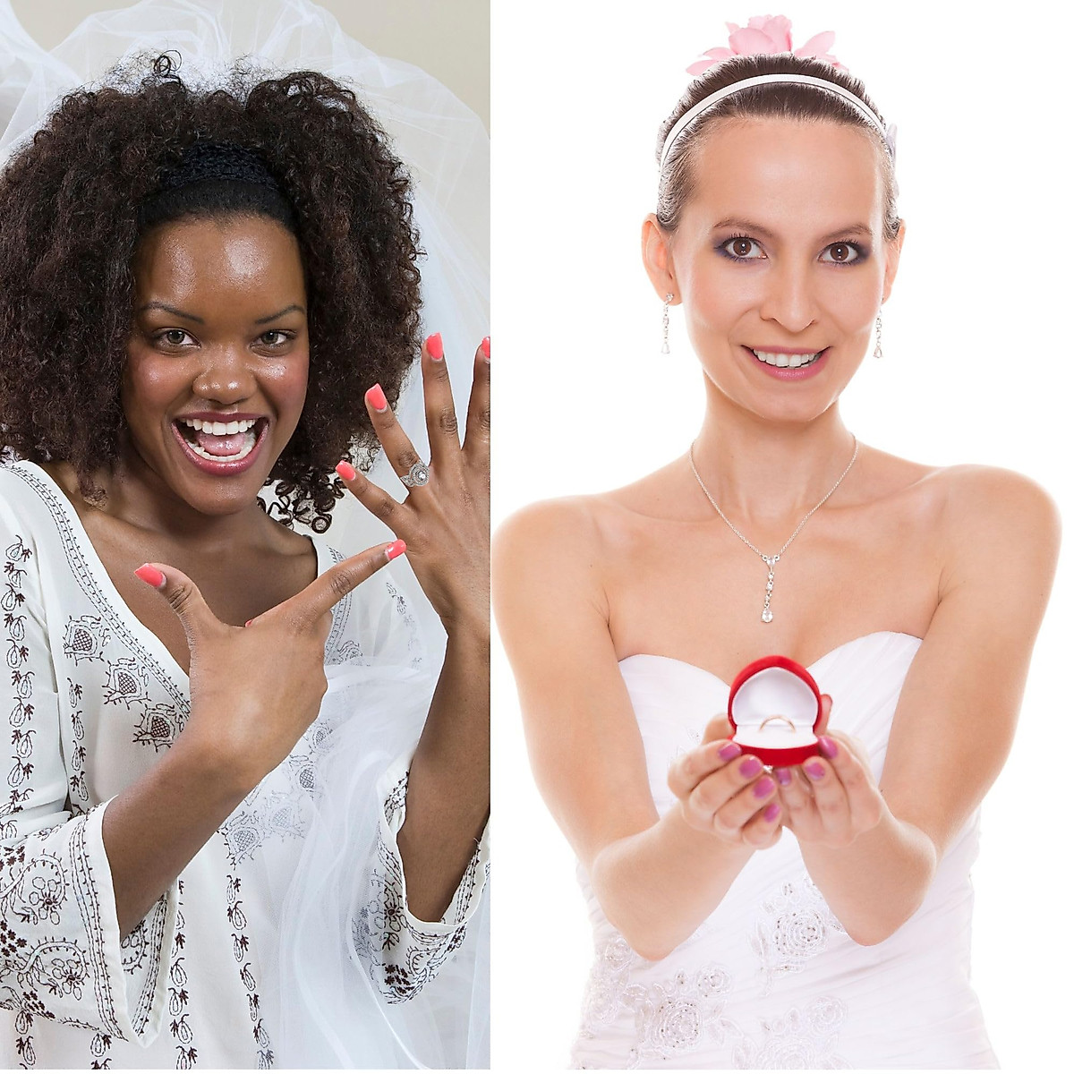 Halo Wedding Ring Set for Women by Ginger Lyne |3 Ring Bridal Set | Sterling Silver Engagement Ring Two Matching Anniversary Bands | Cubic Zirconia Promise Rings for Her