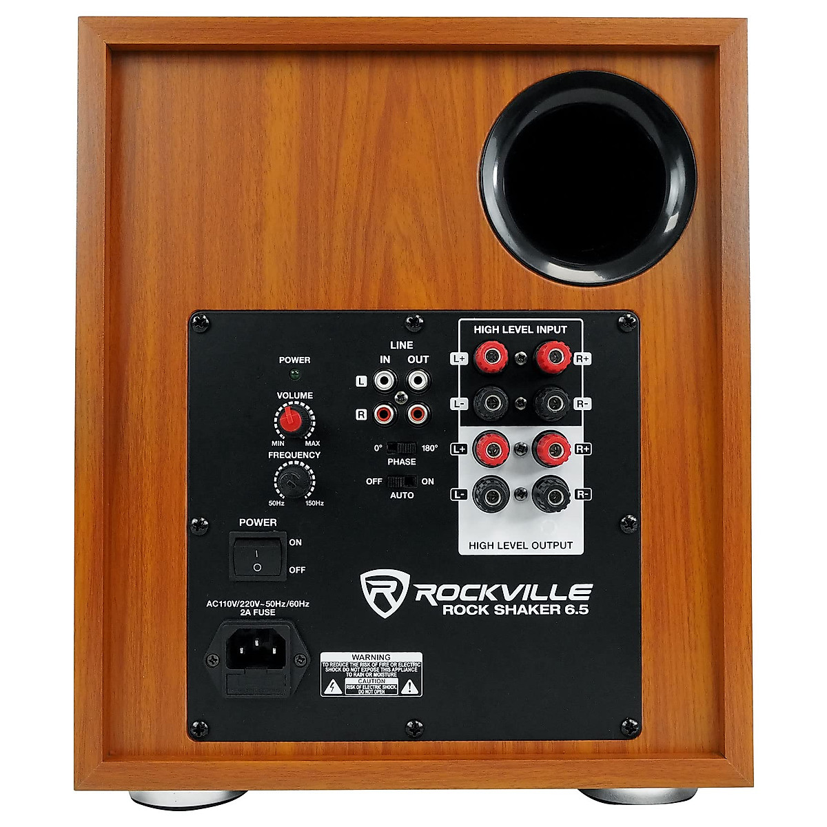 Rockville Rock Shaker 6.5" Inch Wood 200w Powered Home Theater Subwoofer Sub