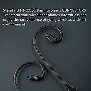 FiiO LC-BT1 Earphone Headphones Cable Bluetooth HiFi Wireless with aptX/AAC/SBC Support and Mic, 7H Playtime and App Control (MMCX)