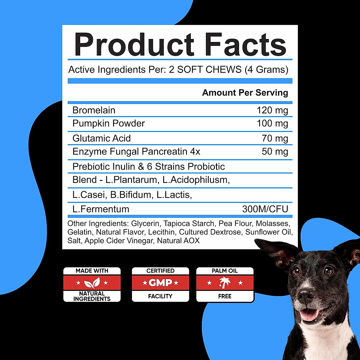 No Poo Chews for Dogs - Coprophagia Deterrent for Dogs - Stop Eating Poop for Dogs - Dog Poop Eating Deterrent - Forbid Stool Eating Deterrent for Dogs with Probiotics & Enzymes for Digestive Health
