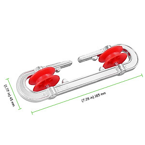 TAICHEUT 6Pcs Clothesline Spreader, 18.5 x 4.5 x 3.8cm/7.3 x 1.8 x 1.5 inches Sliver Aluminum PP Clothesline Tightened Clothes Line Pulley for Long Clothesline and Heavy Loads