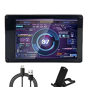 PC CPU Data Monitor, 3.5 Inch IPS USB Mini Screen Computer Sensor Panel Display Temperature Monitor for AIDA64 PC CPU Data Monitor, for RasPi, for Linux, for