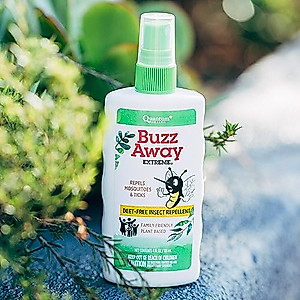 Quantum Health Buzz Away Extreme Insect Repellent DEET Free Cedarwood Lemongrass & Citronella Oil Outdoor Mosquito & Tick Bug Spray Powerful Plants Repel Bugs Off Your Skin, Safe for Kids - 4 Ounce