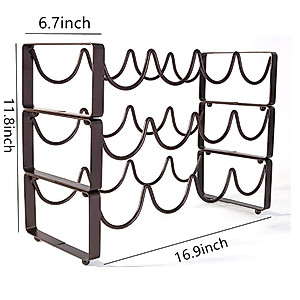 YCOCO Wine Rack,3 Tier Stackable Freestanding Countertop Wine Holder Can Hold 12 Bottles Wine,Space Saver for Wine Cabinet and Counter Storage,for Champagne and Red White Wines