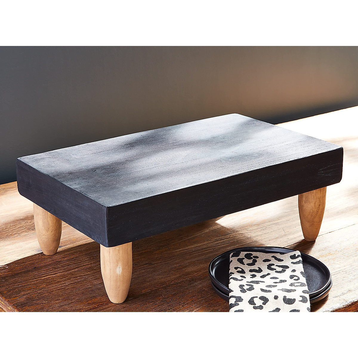 Mud Pie Black Footed Serving Board, 12 1/2" X 20 1/4"