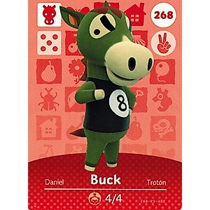 Nintendo Animal Crossing Happy Home Designer Amiibo Card Buck 268/300 USA Version