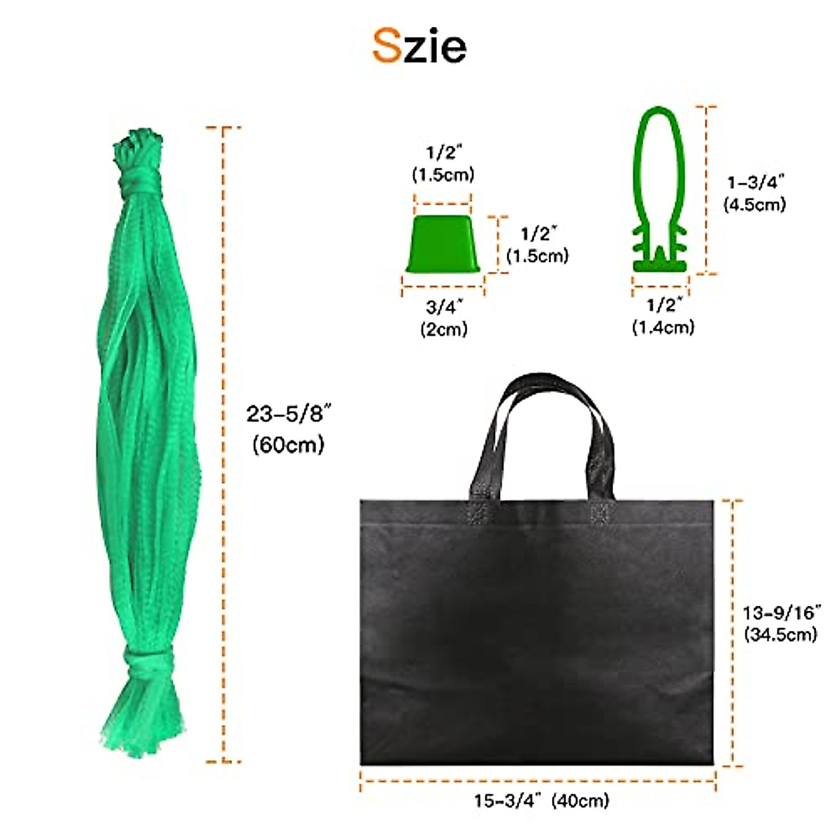 100Pcs Seafood Boiling Bags , 24 in Mesh Onion Bags , Crawfish Bags Boiling Bags , Reusable Agricultural Products Nylon Mesh Bag , Clam net Bags , Comes With a Reusable Black Shopping Bag (Green)