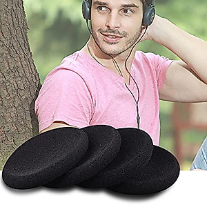[10 Packs] Foam Ear Cushion Cover,2.3inch/60mm Foam Earpads Ear Pad Cushion Cover,Universal Replacement Durable Lightweight Black Windshield Headphones Noise Prevention Ear Cap Ear Pad Cover Black