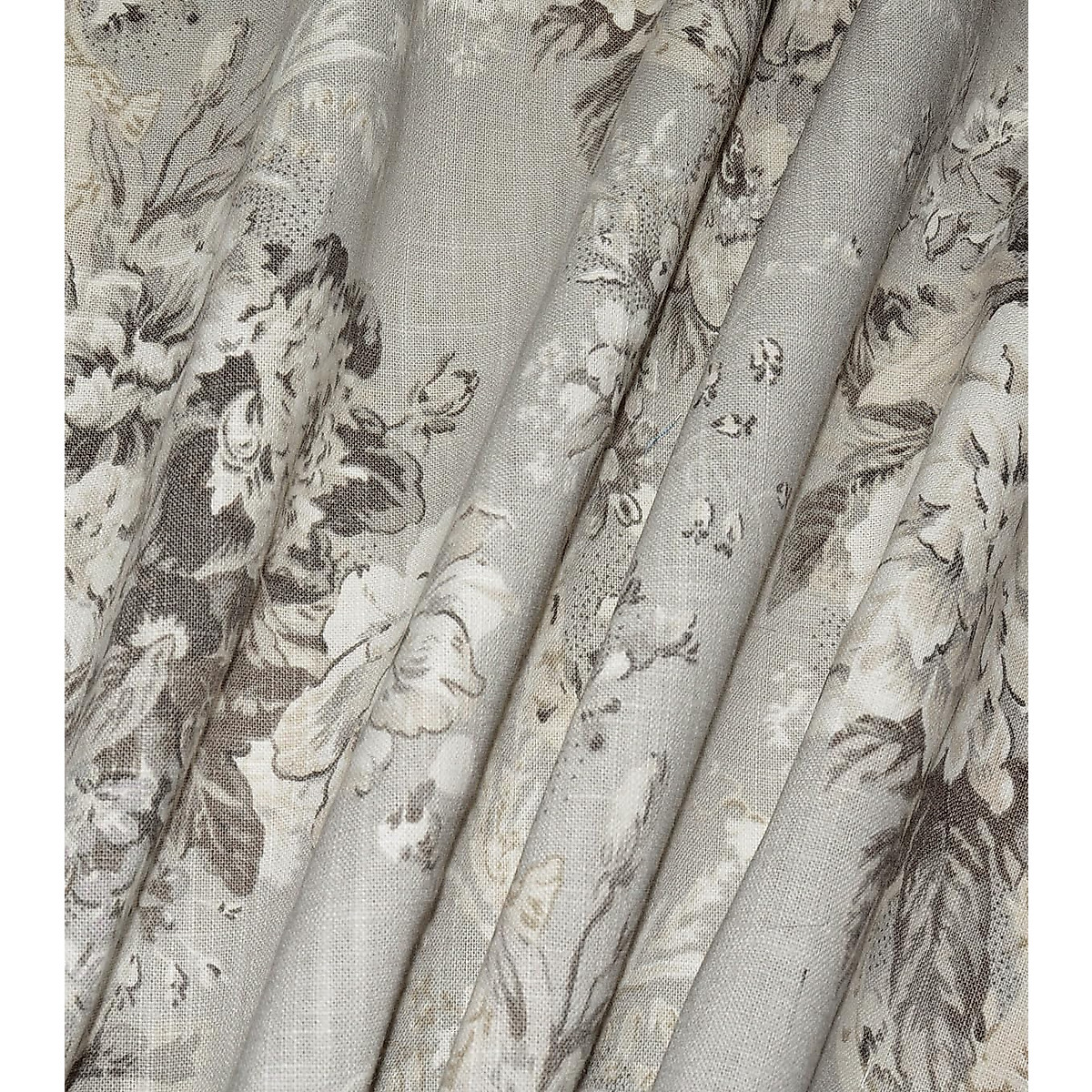 Waverly - Premium Printed Linen Fabric by The Yard, Floral Inspired, DIY, Craft, Project, Sewing, Designer Upholstery and Home Decor, 54" Wide (Ballad Bouquet Collection, Platinum)