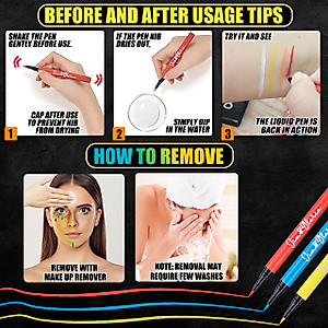 Jim&Gloria Water Resistant Face Paint Temporary Tattoo Markers for Skin Smudge Proof Body Marker Waterproof Kids Face Painting Kit - Trendy Stocking Stuffers Christmas Gifts for Teen Girls Boys Adult