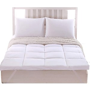 Sheetsnthings 2" Thick Mattress Pad/Topper 100% Plush Twin Extra Long with 42oz Down Alternative Fill