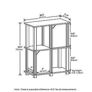 Furinno Brahms Storage Shelf, 3-Tier, Black Oak/Black