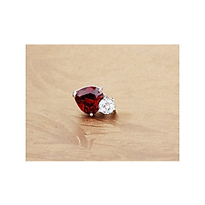 Womens Girls Black 3/8" Velvet Choker Necklace with Garnet Pendant