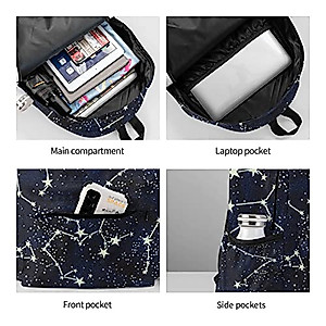 Glow in the dark constellations Adult Leisure Backpack Student Backpack Laptop Backpack For women men School Shoulder Bag Bookbag for Travel Daypack halloween decor