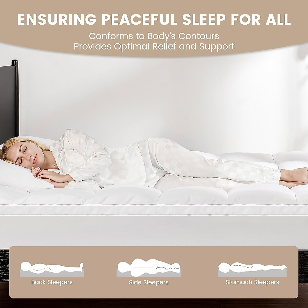 XEDREAM Extra Thick Mattress Pad Full, Pillow Top Mattress Topper Full, Grid Embossing Mattress Cover Full with Deep Pocket Stretches up to 21", 54"x 75"