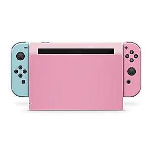 Tacky Design Pastel Pink Classic Skin Compatible with Nintendo Switch Skin Wrap Cover, Colorwave Blocking Skin for Nintendo Switch Stickers, Premium Vinyl 3M Full Wrap Decal.