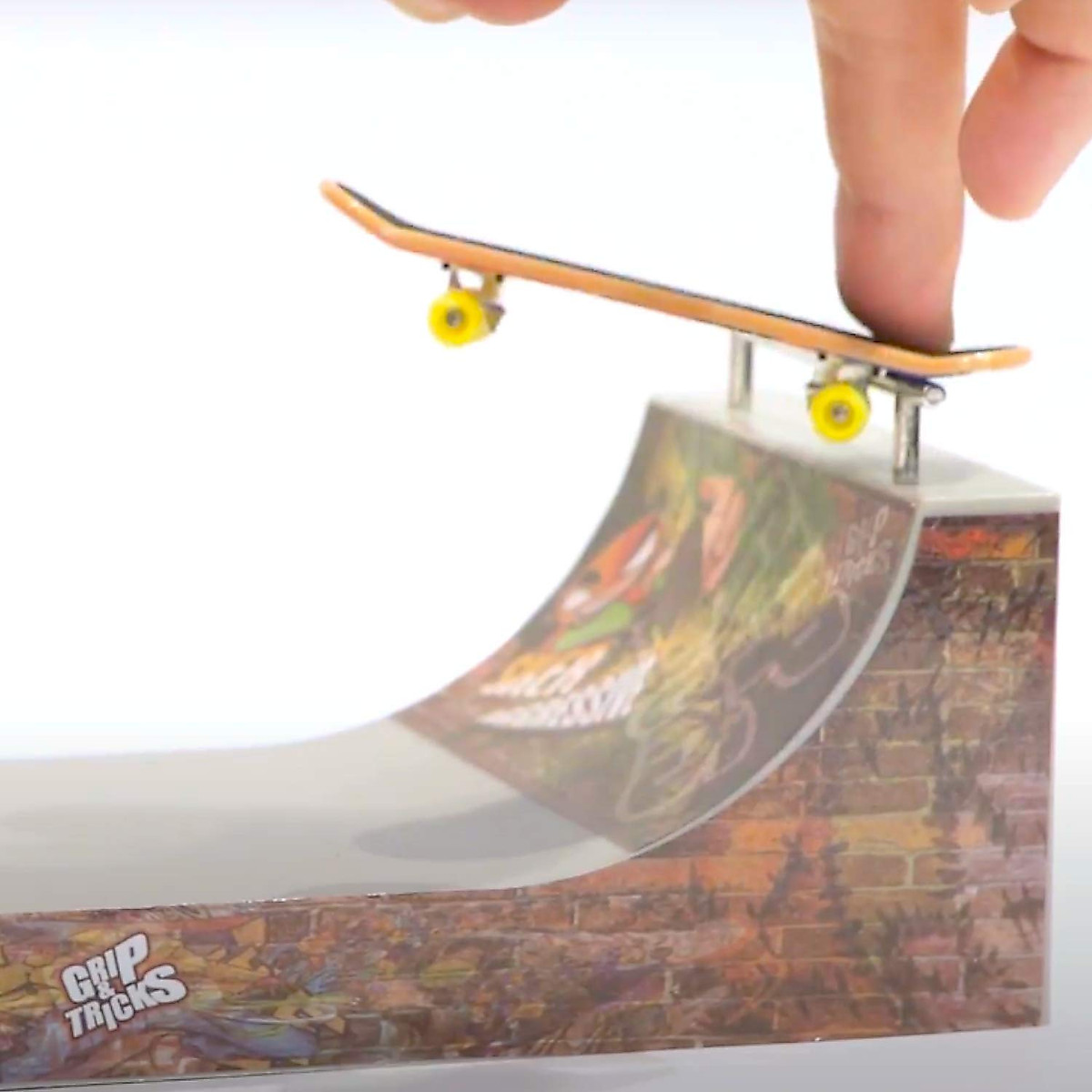 Grip and Tricks - 3 Finger Skates with Pro Fingerboard Tools and Toy Skateboards Accessories - Finger Skate Pack 3 - Finger Toy for Kids 6+ Years Old