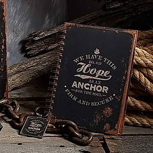 Christian Art Gifts Large Hardcover Notebook/Journal | Hope As An Anchor – Hebrews 6:19 Bible Verse | Vintage Inspirational Wire Bound Spiral Notebook w/192 Lined Pages, 6” x 8.25”