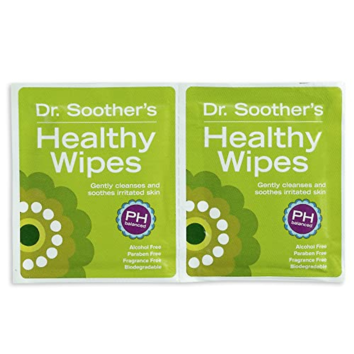 Dr. Soother's Healthy Wipes - PH Balanced Feminine Hygiene Wipes - Unscented - Hypoallergenic - Alcohol & Fragrance Free - 60 Individually Wrapped Cleansing Wipes for Women & Girls