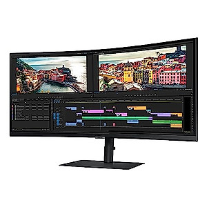 SAMSUNG 34” ViewFinity S65UA Series Ultrawide QHD Curved Monitor, HDR10, 100Hz, 350 nit, USB- C, Adjustable Stand, Intelligent Eye Care, LS34A650UBNXGO, Black