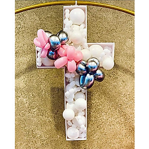 3FT Tall Cross Balloons Mosaic DIY Pre Cut Frame First Holy Communion Celebration Decorations