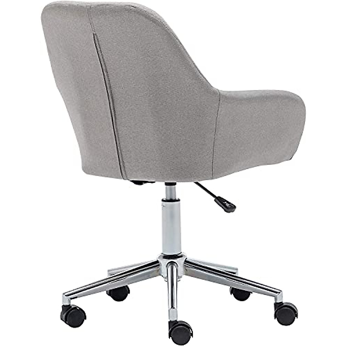 BTEXPERT Arm Mid Back Home Computer, Office Task Wheels, Swivel Height Adjustable, Comfy Soft Desk Chair, (5174), Gray Fabric