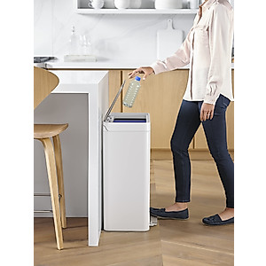 Kohler Step Trash Can, 11 Gallon Dual Compartment, White with Stainless Steel