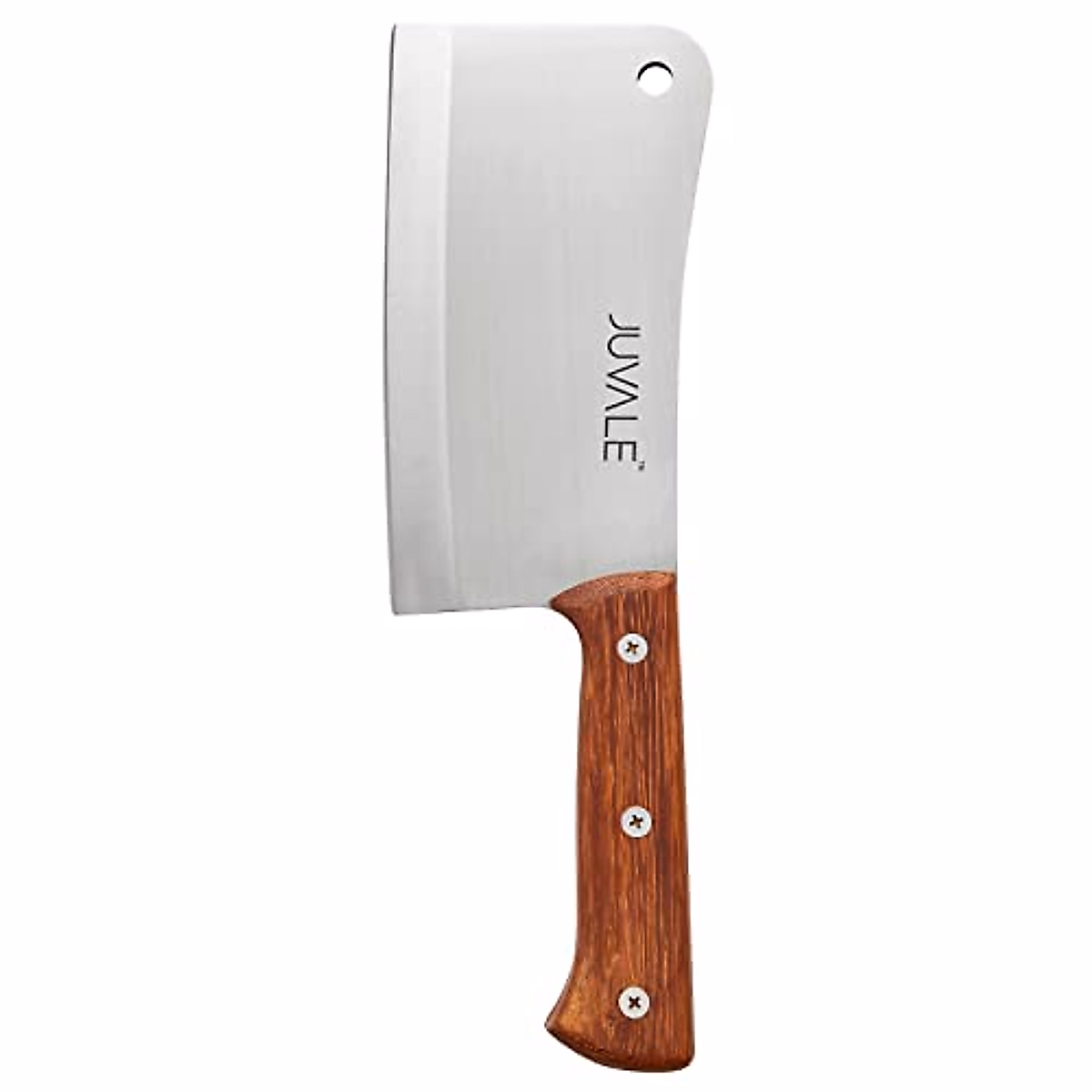 Juvale Stainless Steel Meat Cleaver Knife with Wooden Handle, Heavy Duty Bone Chopper for Butcher, Slicing Vegetables (8 In)