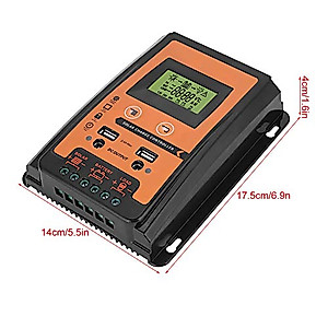 Delaman Solar Charge Controller, 30 Amp 12V/24V DC Input MPPT with LCD Display Solar Panel Regulator