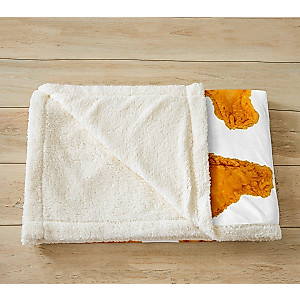 Feelyou Fried Chicken Fleece Throw Blanket Chicken Nuggets Print Sherpa Plush Blankets and Throws Soft Lightweight Flannel Fuzzy Blanket for Bed Sofa Couch 60"x80"