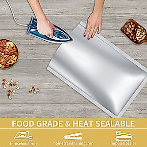 Ztalee 30 Pack 5 GALLON Mylar Bags (7.4 Mil) and 30x 2000cc Oxygen Absorbers, Airtight Vacuum Sealing Sealable Mylar Bags for Long Term Food Storage, for Grains, Wheat, Rice, Dry Aging Bags for Meat (17.7x23.6 Inch)