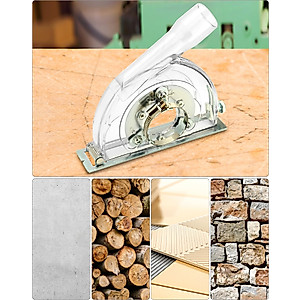 QWORK Cutting Dust Shroud for Angle Grinder 4-1/2" to 5", Transparent Cutting Dust Shroud Grinding Cover, Angle Grinder Dust Collection Attachment