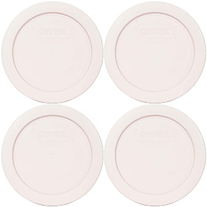 Pyrex 7200-PC Nouveau Pink Round Plastic Food Storage Replacement Lids - 4 Pack Made in the USA
