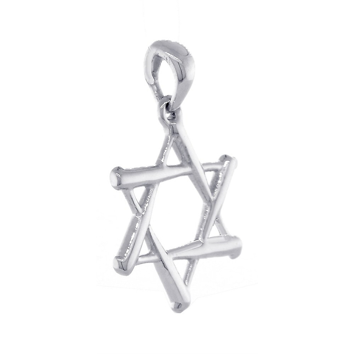 Small Jewish Star of David Baseball Bats Charm in Sterling Silver