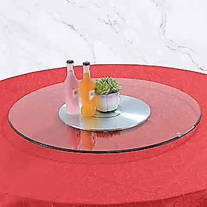 Round Glass Table Top | Tempered Glass Lazy Susan Turntable | 23"~47″ Diameter Premium Round Circular Tempered Glass Turntable | Rotating Serving Plate (Size : 60cm/23in)