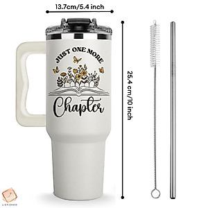 Christmas Gifts for Book Lovers - Just One More Chapter Tumbler 40Oz, Book Lover Gifts for Women, Book Lovers Gifts, Gifts for Book Lovers, Bookish Gift, Book Club Cup, Birthday Gifts for Book Lovers