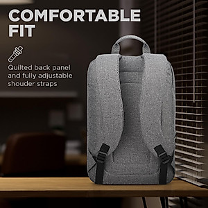 Lenovo Laptop Backpack B210, 15.6-Inch Laptop/Tablet, Durable, Water-Repellent, Lightweight, Clean Design, Sleek for Travel, Business Casual or College, GX40Q17227, Grey