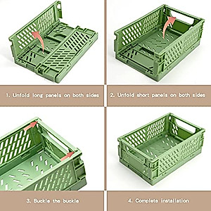 Xhwykzz 4 Pack Mini Foldable Plastic Small Baskets for Organizing and Storage, Collapsible Storage Crate for Home Bedroom Office Classroom Drawer Organizers (5.9x3.9x2.2in) Mini Size