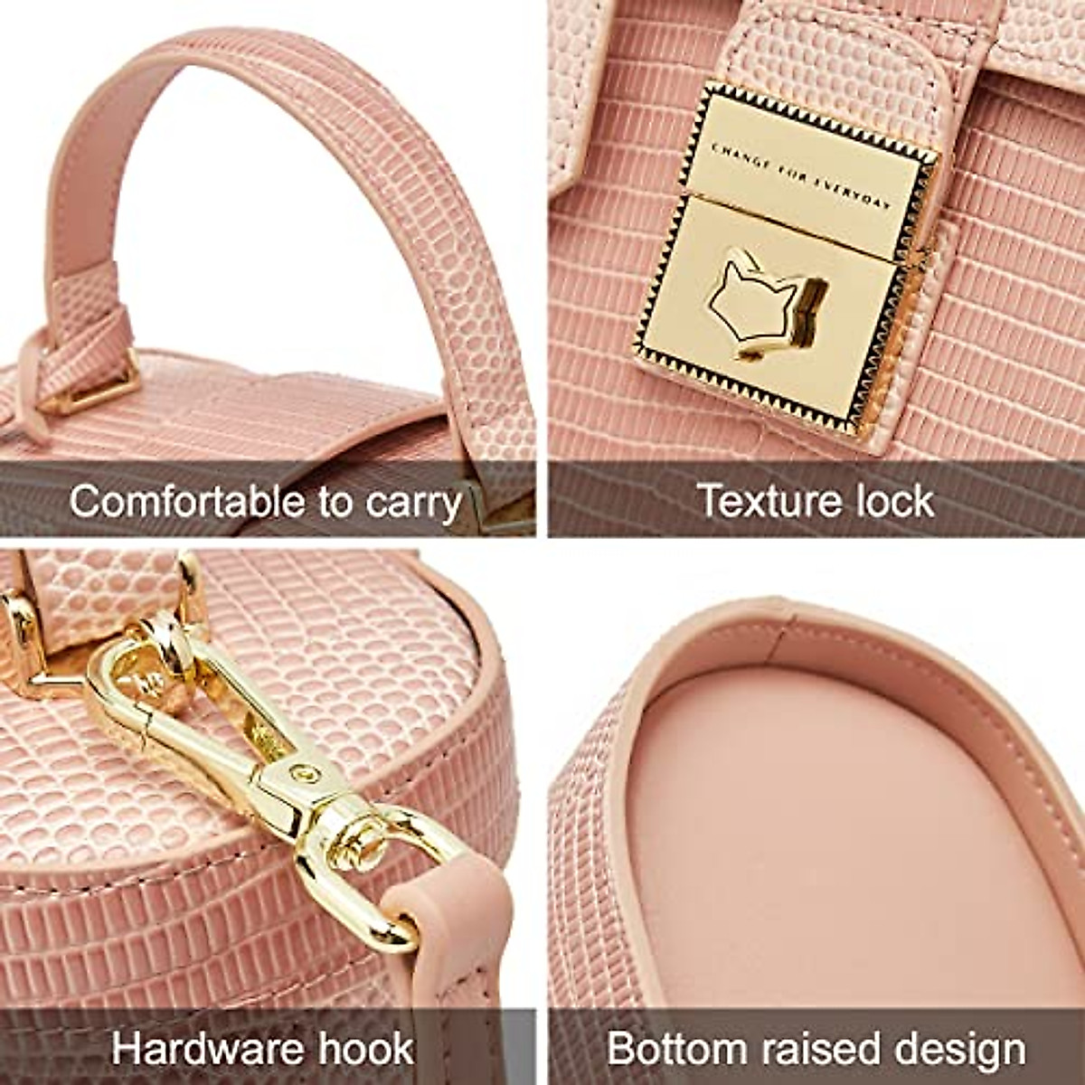 Designer Bucket Hangbag for Women Chic Stylish Girl Mini Box Crossbody Bag Clutch Purse Casual Fashion Shoulder Bag Simple Tote