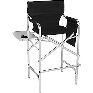 Trademark Innovations Director's Chair, Aluminum, Black