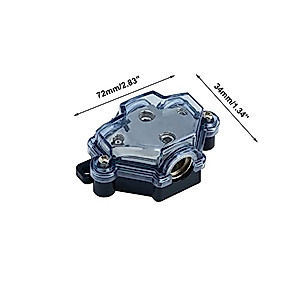 S SYDIEN 1Pc 3 Ways Car Audio Stereo Amp Power/Ground Distribution Block Cable Splitter , 1x4 Gauge Input 3x8 Gauge Output