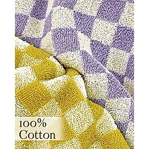 Checkered Hand Towel Set, Soft Quick Dry Bathroom Hand Towels 2 Colors 4 Pack, Retro and Cute Towels for The Whole Family