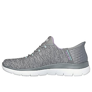 Skechers Women's Hands Free Slip Ins Summits Dazzling Haze Sneaker, Grey Mint, 8