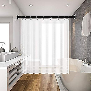 FEATCH 2 Pack Shower Curtain Rod Mount Holder, 4 Inch Universal Acrylic 3M Adhesive Wall Mount Holder for Shower Curtain Rod (Shower Curtain Rod Not Included) … (Transparent)