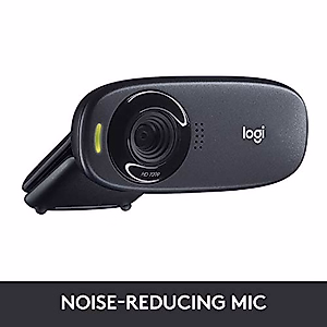 Logitech C310 HD Webcam, 720p/30fps, Widescreen HD Video Calling, HD Light Correction, Noise-Reducing Mic, For Skype, FaceTime, Hangouts, WebEx, PC/Mac/Laptop/Macbook/Tablet - Black