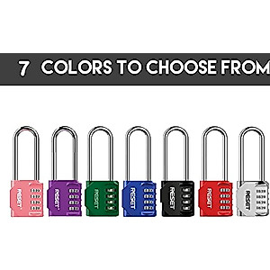 RESET-060 4 Digit Combination Padlock with 2.4 inch Long Shackle Combination Lock,Outdoor Waterproof Padlock,Indoor Padlock for School Locker Gym Locker Fence Gate Toolbox Pink