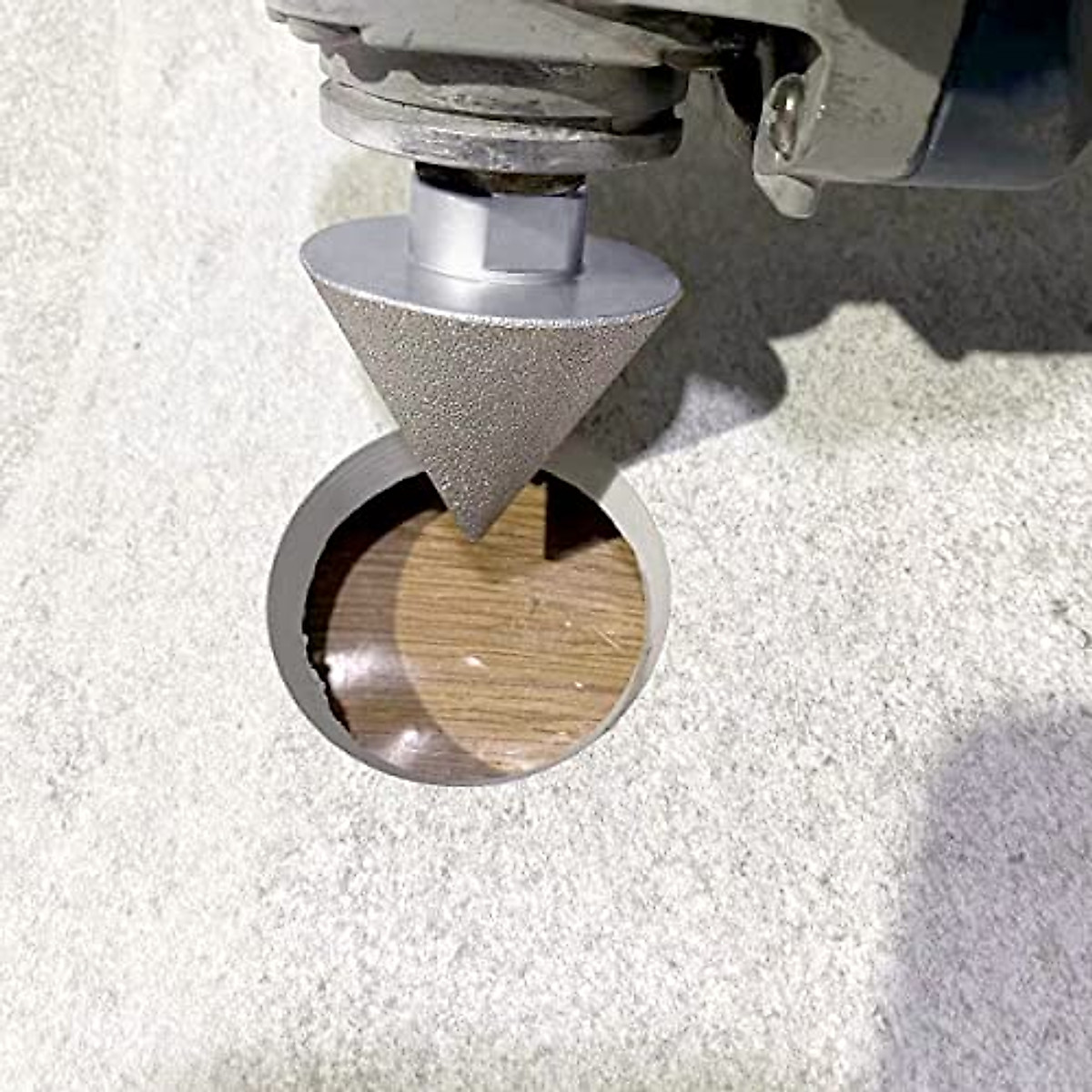 Diamond Beveling Chamfer Countersink Hole Drill Bits 5/8"-11 Threads (50mm/2" Dia) with Hook and Loop Sandpaper for Porcelain Tiles Granite Marble Ceramic Glass Wood Tools